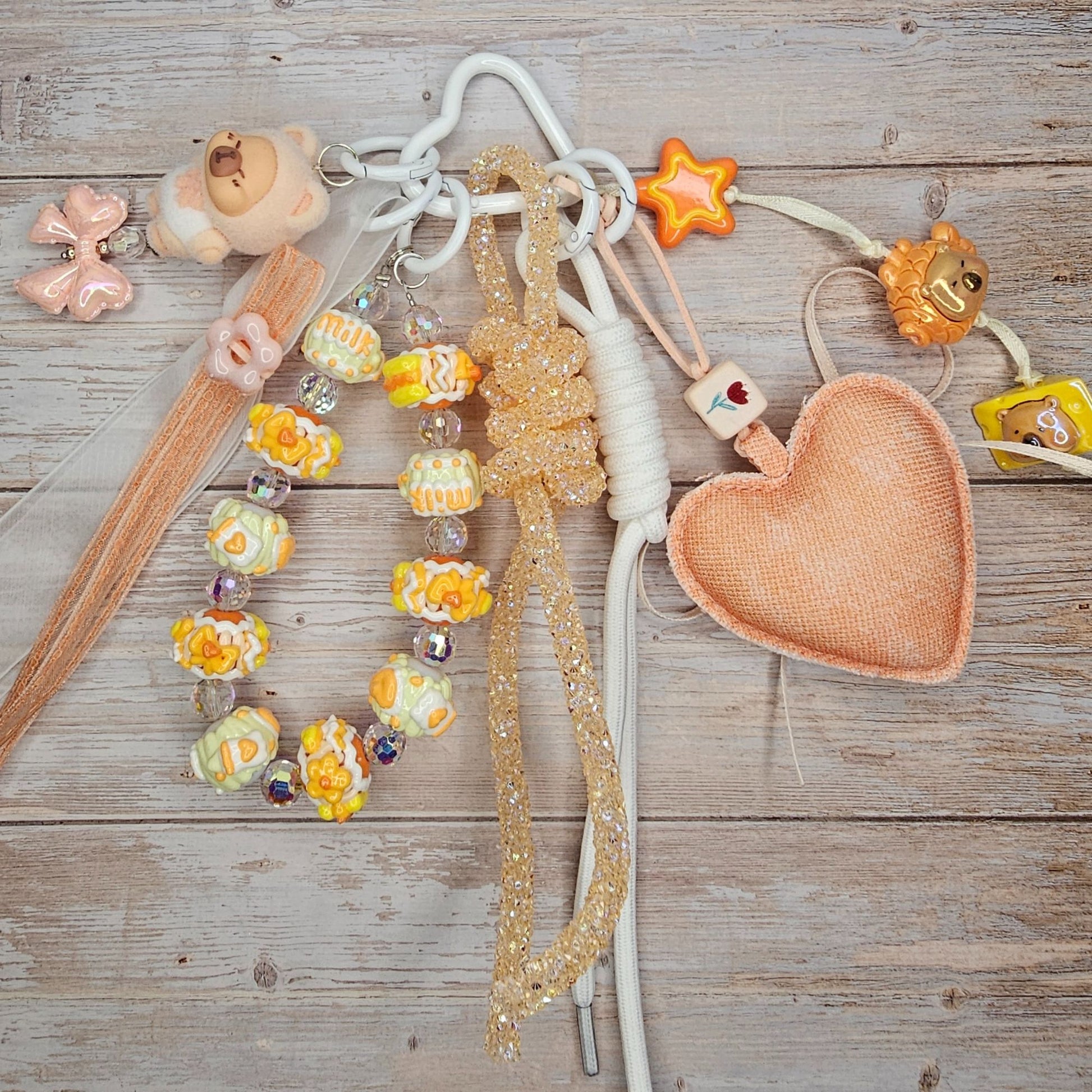 Capybara Yellow Orange Bag Charm | Handmade Purse Charm & Keychain Acc ...